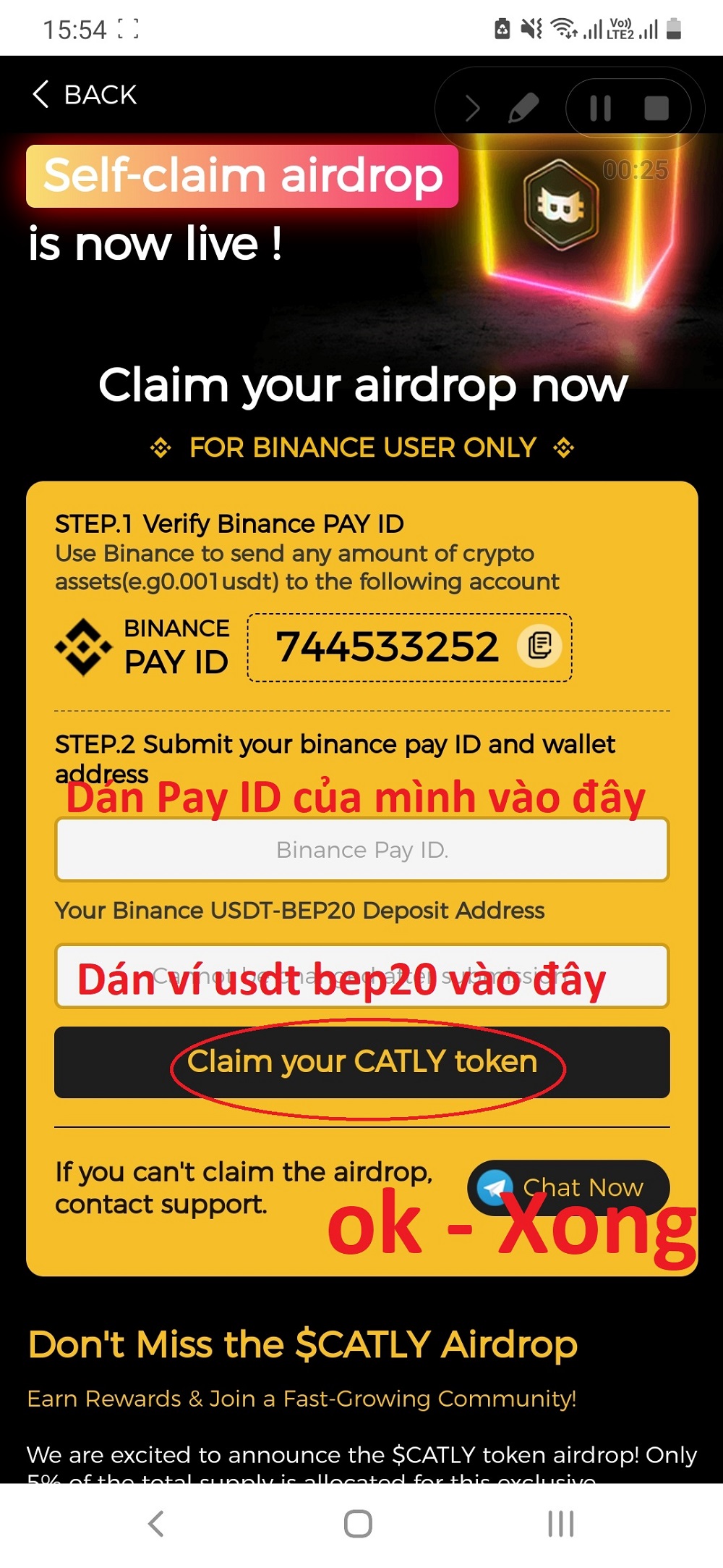 Catly.io aidrop miễn phí 500 CATLY coin khai thác đào coin hàng ngày ...